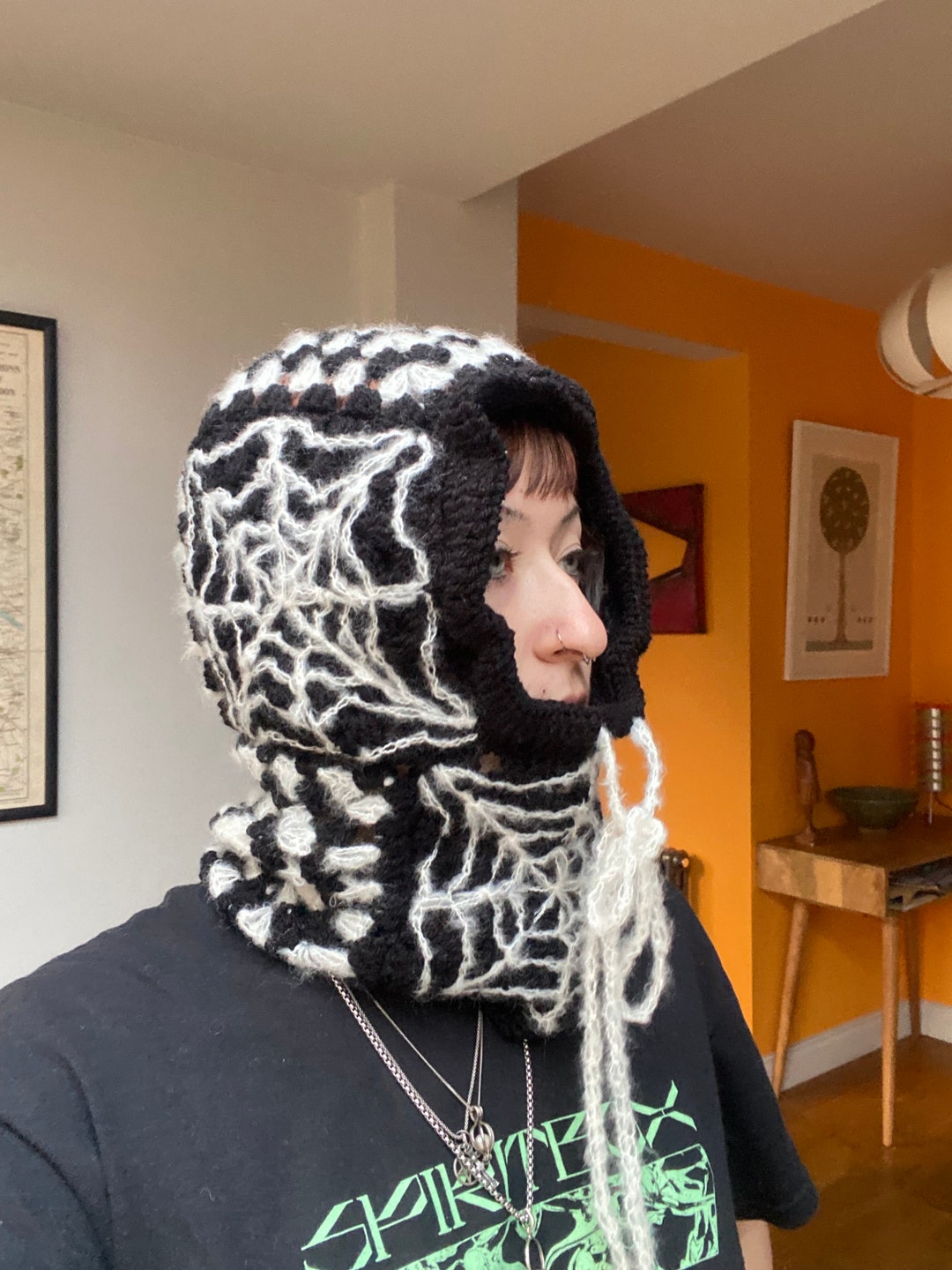 Handmade, Warm, Goth Spider Mohair Balaclava - Etsy UK