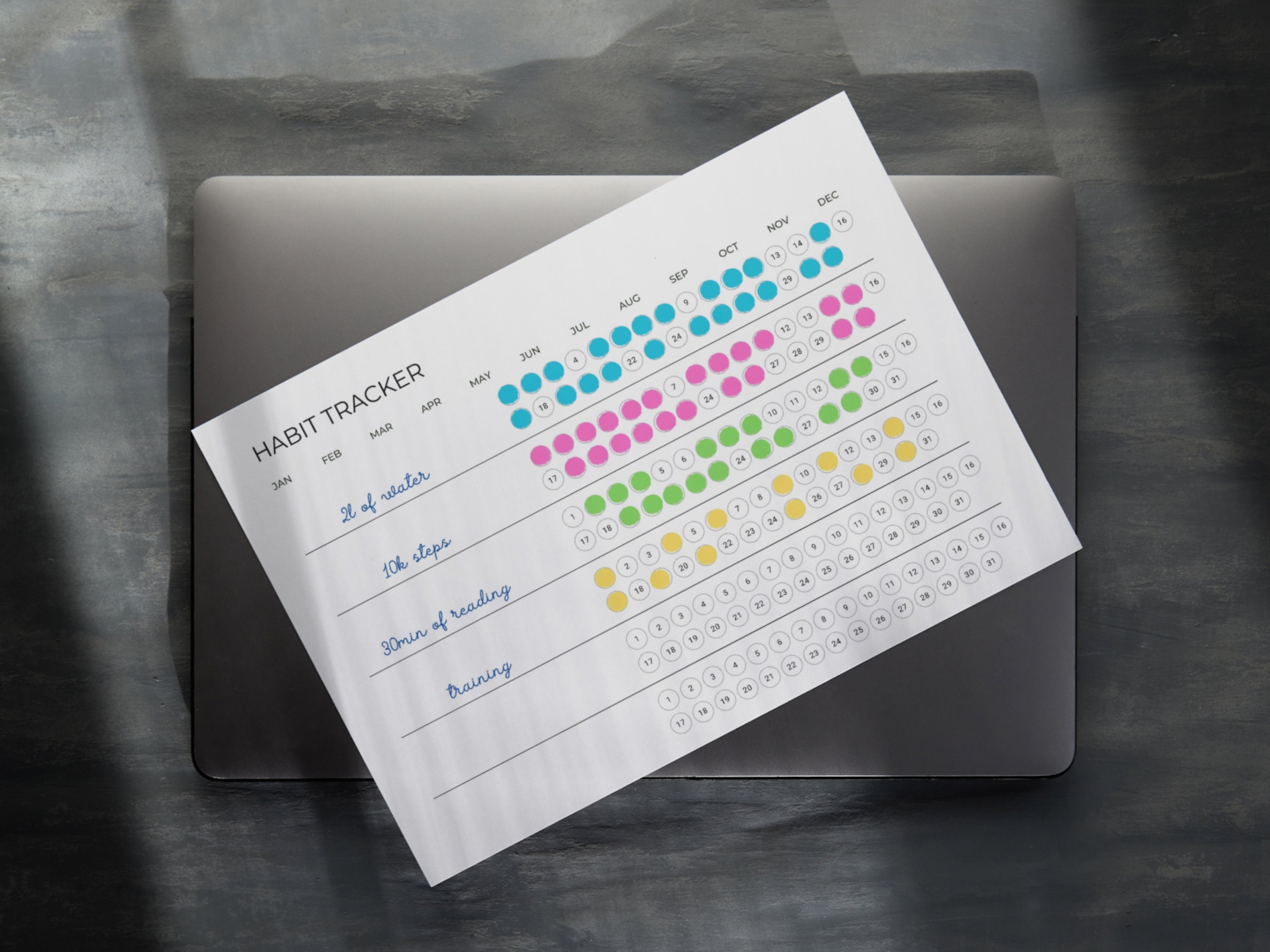 Printable Habit Tracker Achieve Your Goals Month by Month - Etsy