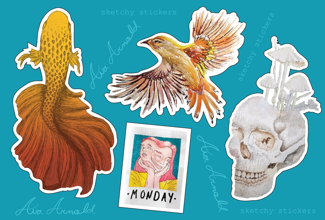 Sketchy Sticker Color Set - Etsy