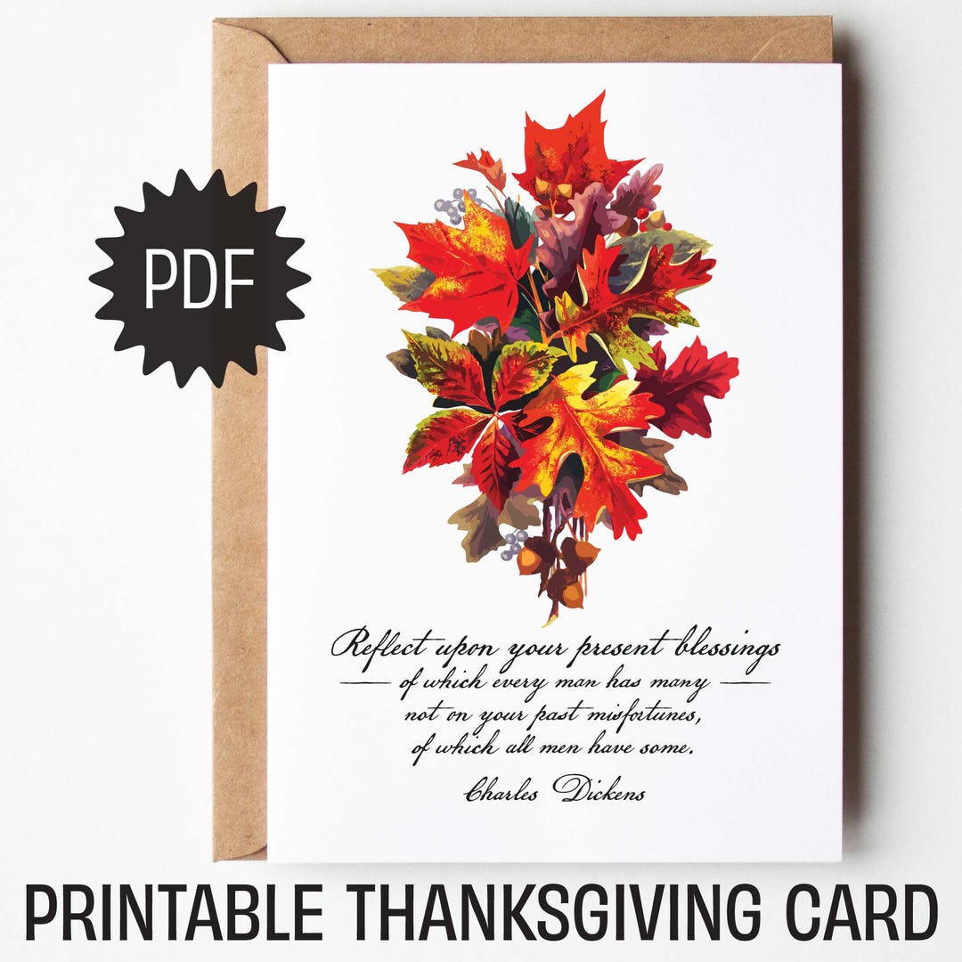 Printable Thanksgiving Card PDF Digital Bible Verse Autumn Greeting ...