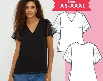 T-shirt Dress Pdf Sewing Pattern Flared Short Sleeve Swing - Etsy