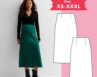 A-line Mini Skirt Pdf Sewing Pattern Women Size XS-XXXL Winter Short ...