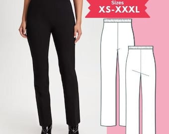 Straight Leg Pants Sewing Pattern | Trousers Pattern | Pants Pattern ...