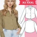 Cropped Shirt Sewing Pattern Loose Fit Button Down Short Shirt ...