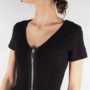 Front Zipper Dress Pdf Sewing Pattern Fit & Flare Short Sleeve Dress ...