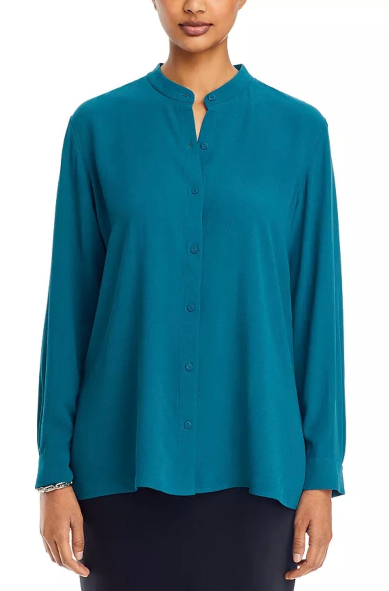 Long Sleeve Top Pdf Pattern Mandarin Collar Shirt Sewing Pattern Size ...