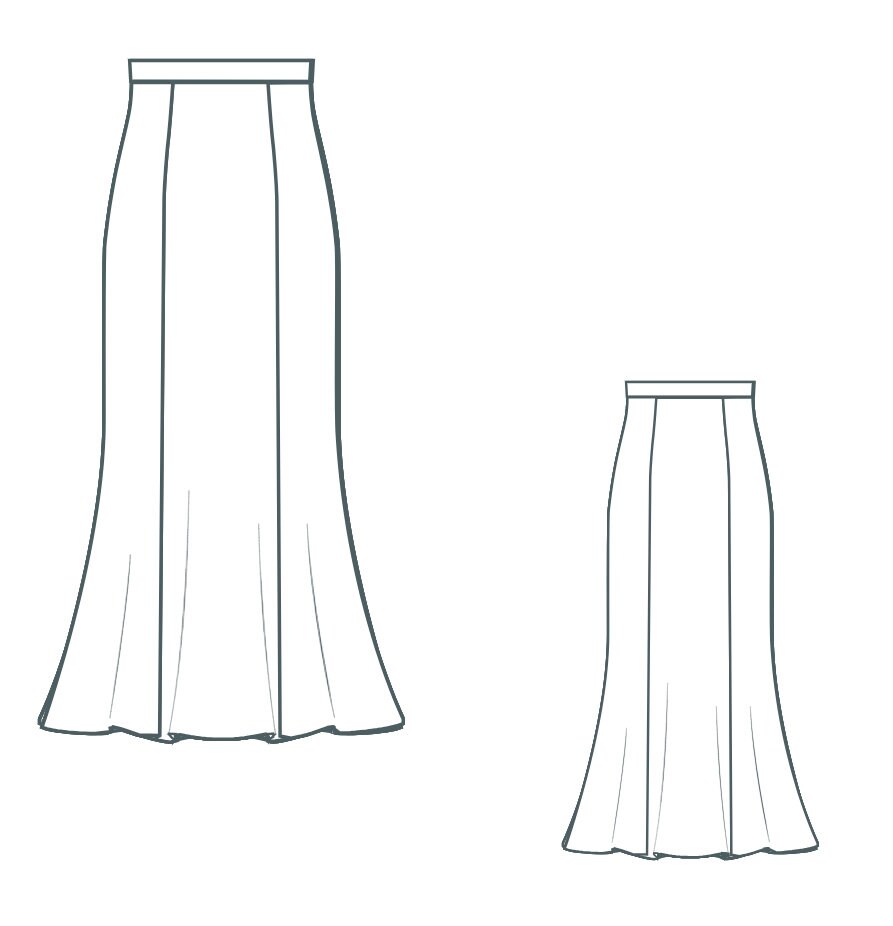 Fishtail Skirt Pdf Sewing Pattern Women Size XS-XXXL Maxi Trumpet Skirt ...