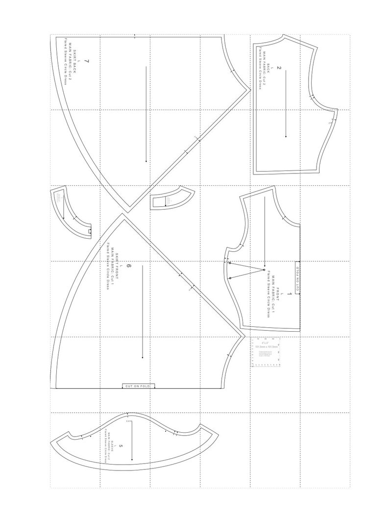 Flared Dress PDF Sewing Pattern – Fit & Flare Flutter Sleeve Dress ...