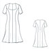 Trumpet Dress Pdf Sewing Pattern Flared Hem Square Neck Short Sleeve ...