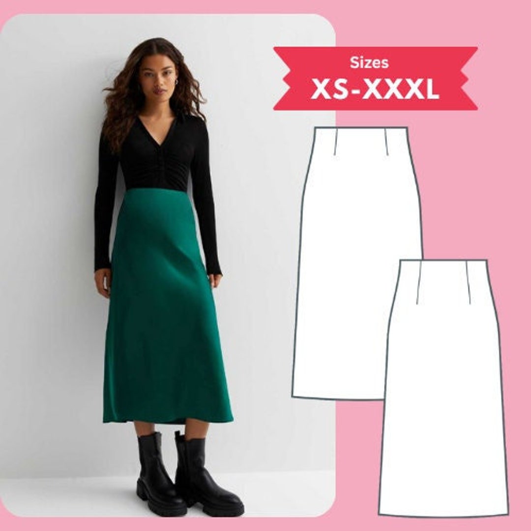 A-line Midi Skirt Pdf Sewing Pattern DIY Midi A-line Skirt Pattern ...