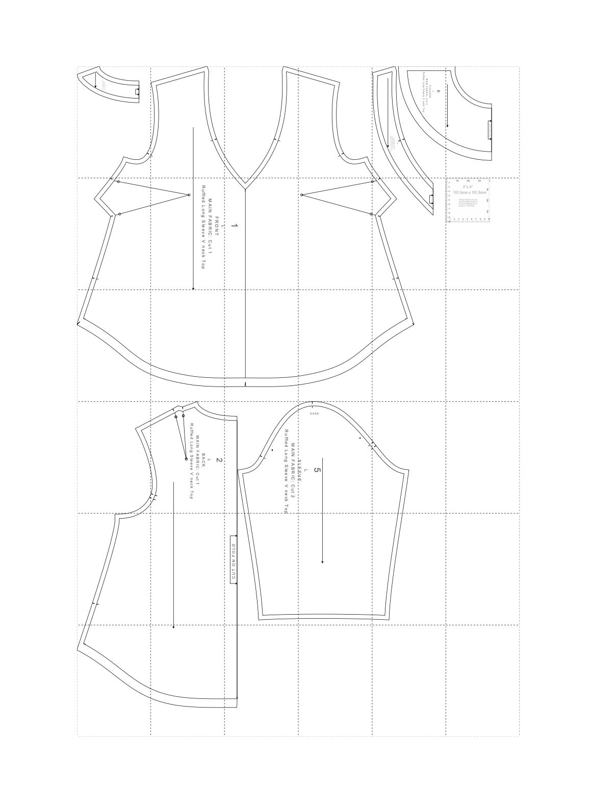 Chiffon Blouse Sewing Pattern, V-neck Ruffle Sleeve (PDF Pattern) - Etsy
