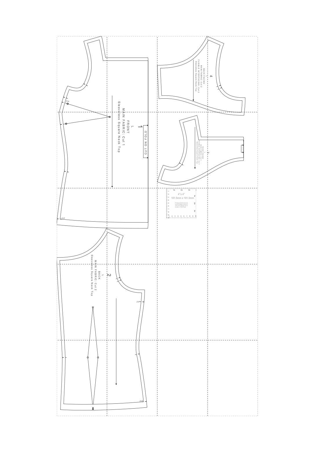 PDF Square Neck Top Sewing Pattern Sleeveless Square Neck Vest Top ...