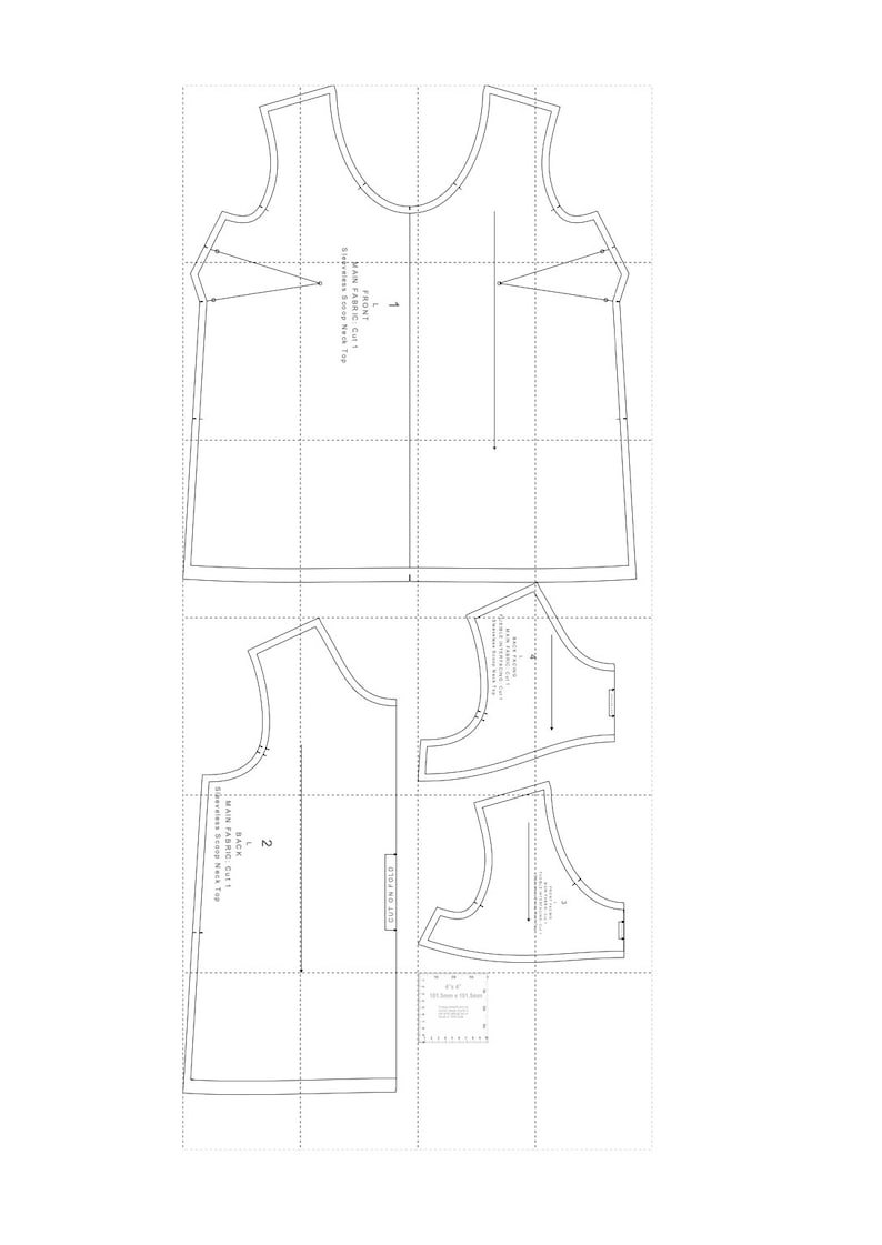 Sleeveless Scoop Neck Top Sewing Pattern (PDF Pattern, XS-XXXL) - Etsy