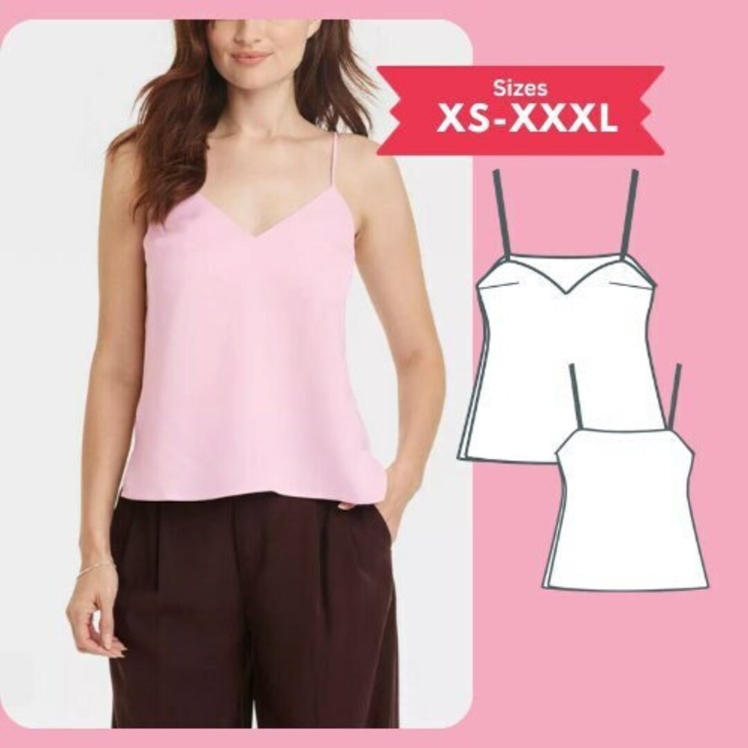 Camisole Pdf Sewing Pattern Thin Strap Top Spaghetti Strap Top Pattern ...