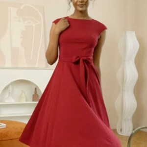 Drop Shoulder Dress PDF Sewing Pattern Cap Sleeve Flared Dress Knit ...