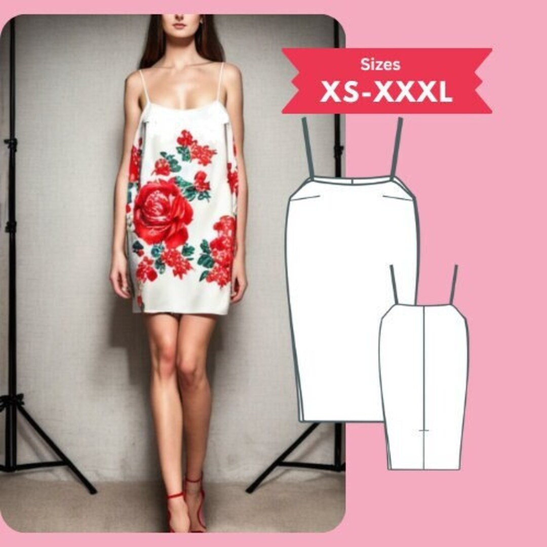 Slip Dress Sewing Pattern Spaghetti Strap PDF Sewing Pattern Short ...