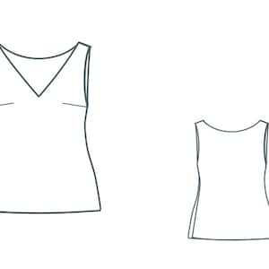Sleeveless V-neck Top Sewing Pattern: XS-XXL (PDF Digital Download) - Etsy