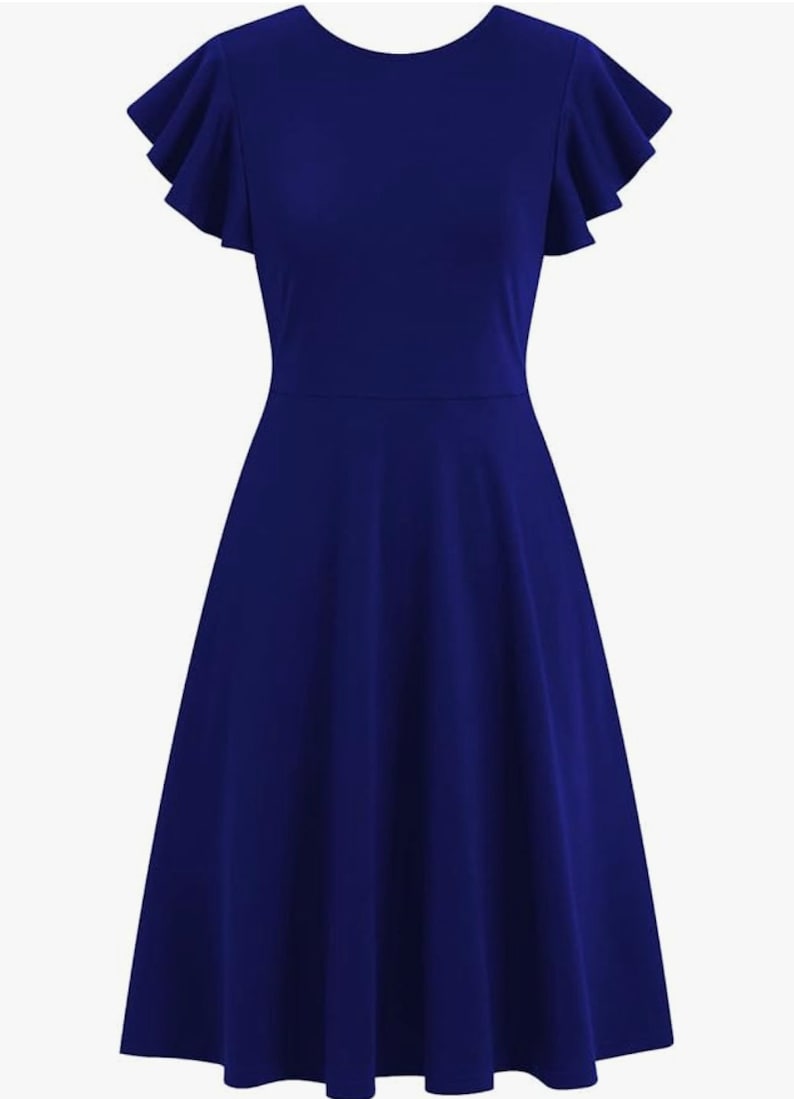 Flared Dress Pdf Sewing Pattern Flutter Sleeve Fit & Flare Dress ...