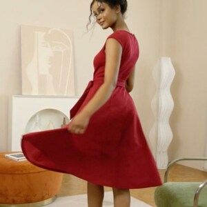 Drop Shoulder Dress PDF Sewing Pattern Cap Sleeve Flared Dress Knit ...