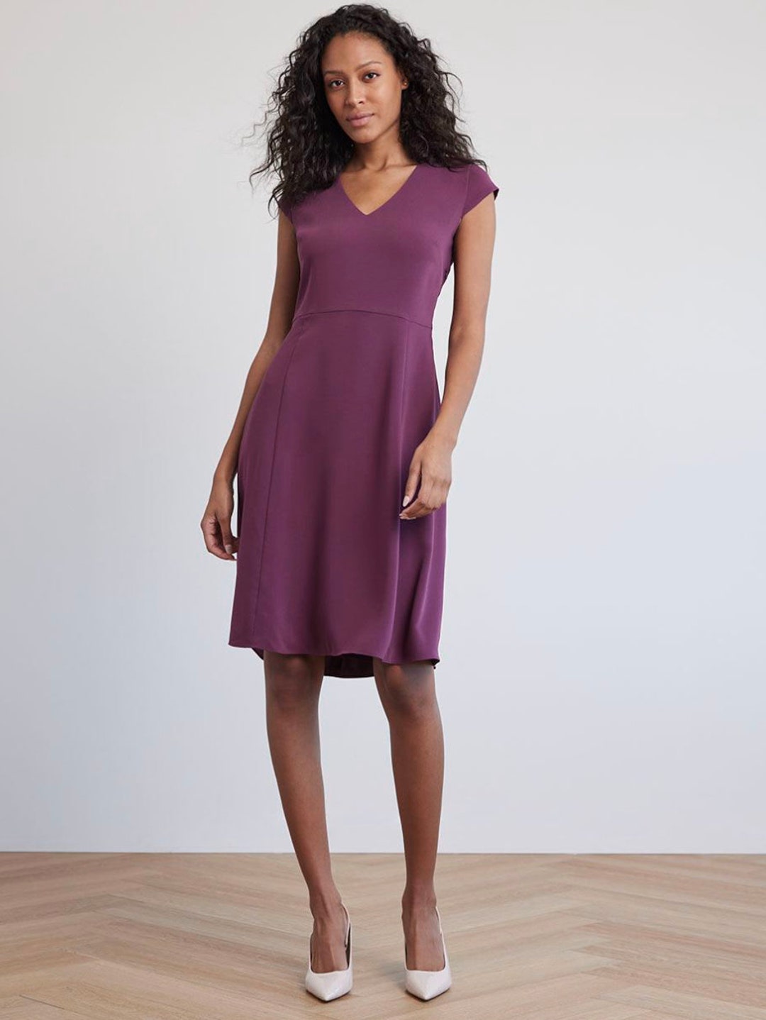 Flared Dress Pdf Sewing Pattern V-neck Short Sleeve Dress Pdfpattern ...