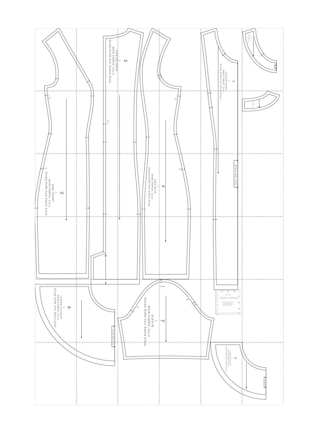 Pdf Fitted Dress Sewing Pattern Double Ruffle Sleeve Pencil Dress ...