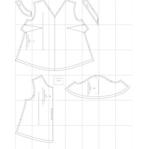 V-neck Top PDF Sewing Pattern Flutter Flared Sleeve Blouse Shirt Pdfpattern Size Digital ...