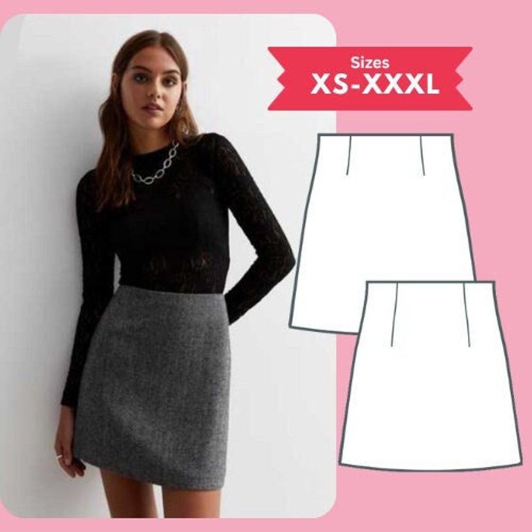 A-line Mini Skirt Pdf Sewing Pattern Women Size XS-XXXL Winter - Etsy