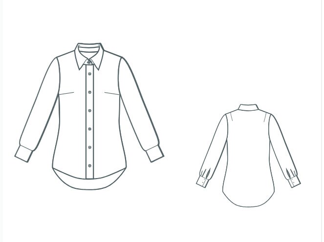 Loose Fit Shirt Pdf Sewing Pattern Long Sleeve Button up Tunic Shirt ...