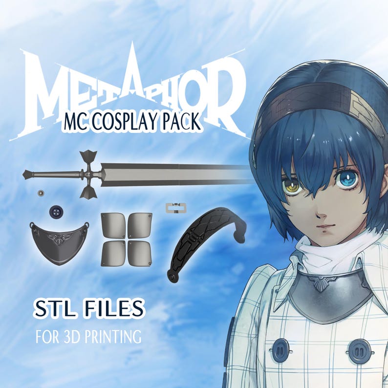 Metaphor: Refantazio Will MC Cosplay Pack STL Files for 3D Printing ...