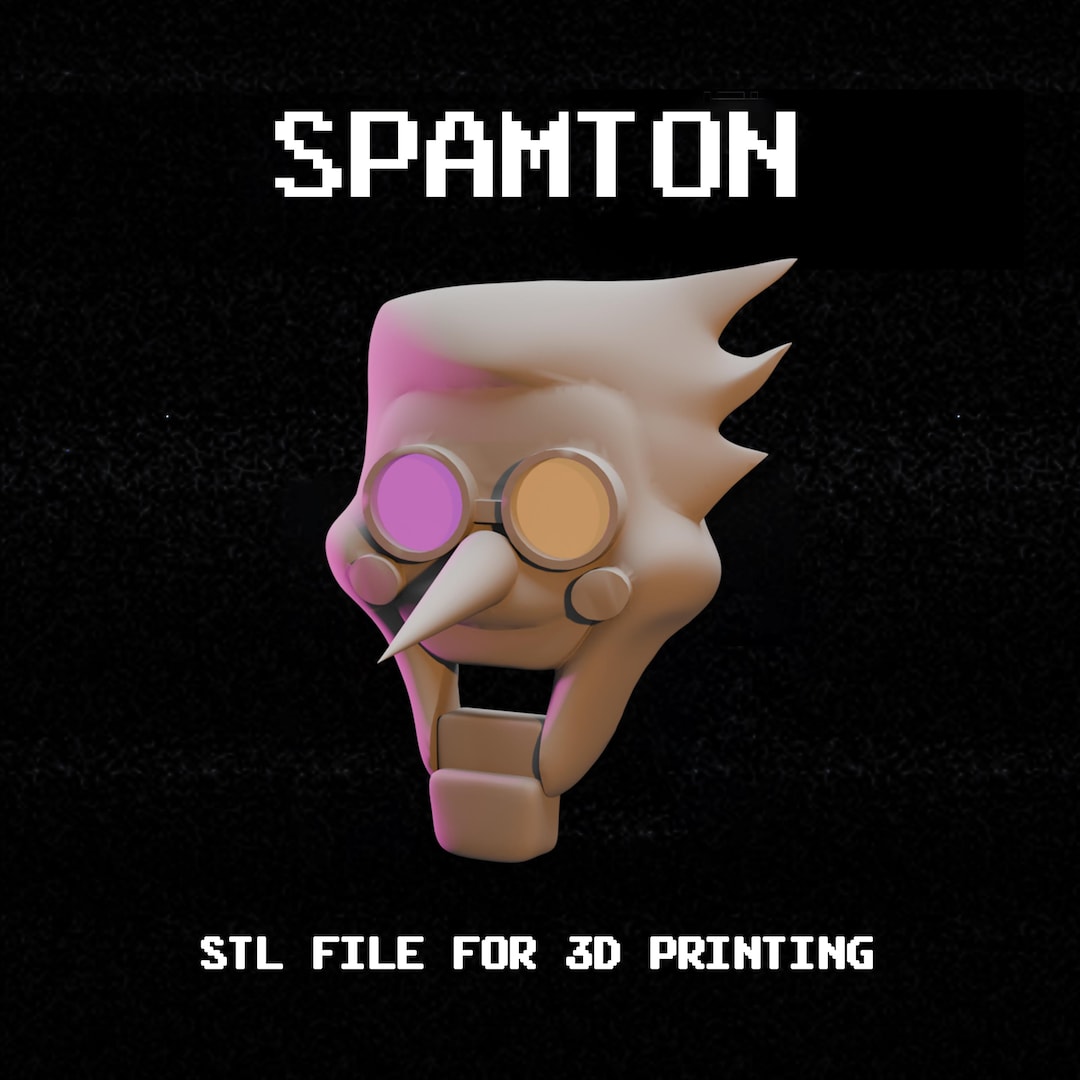 Spamton Deltarune Cosplay Mask STL Files: Movable Mouth 3D Print - Etsy
