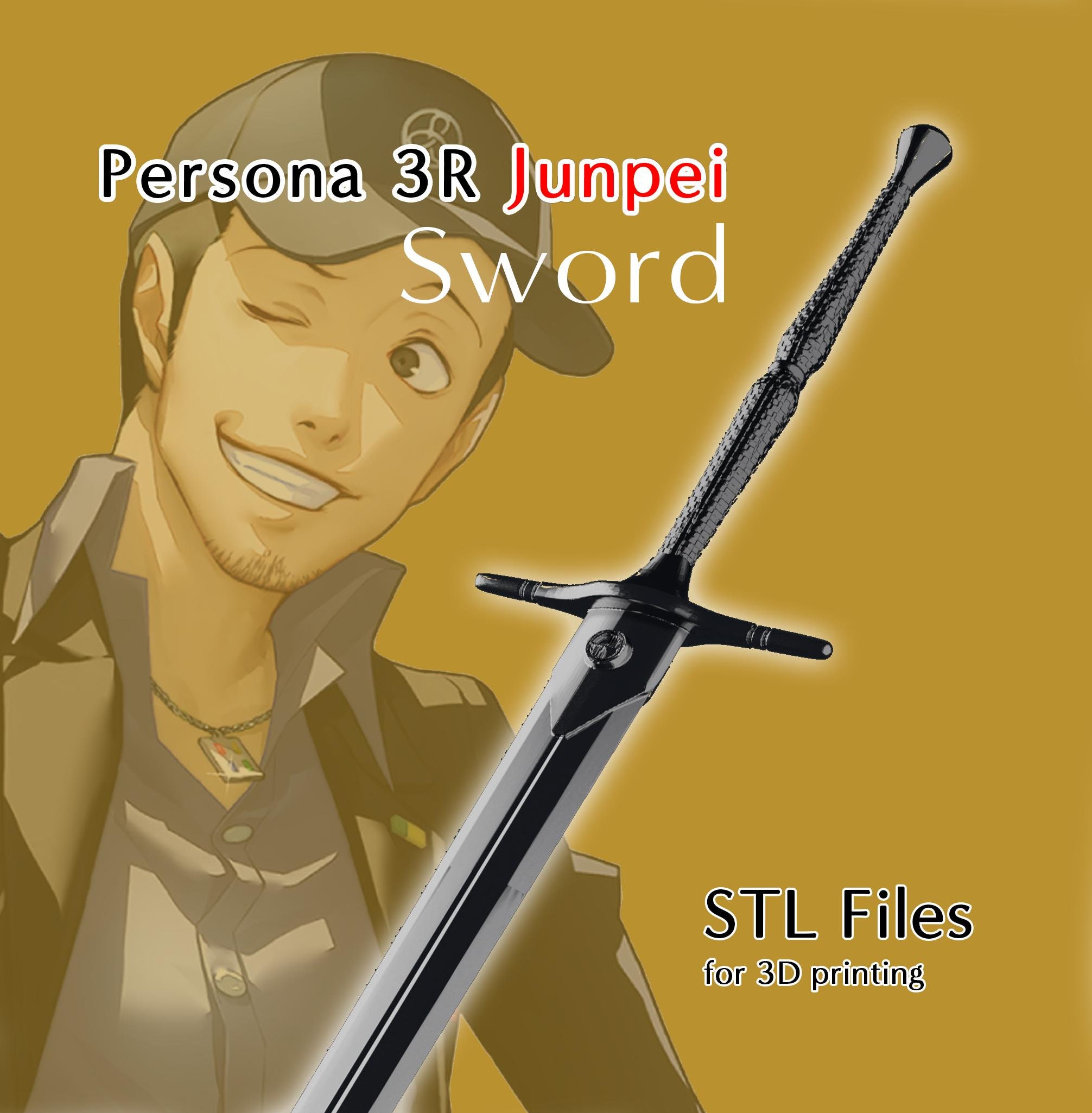 Junpei Iori, Persona 3 Reload, Sword STL Files for 3D Printing Cosplay ...