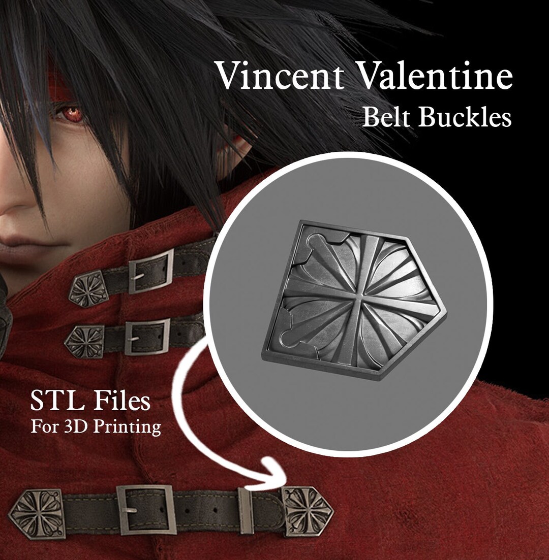 Vincent Valentine Final Fantasy 7 Rebirth - Belt Buckles (STL Files for ...