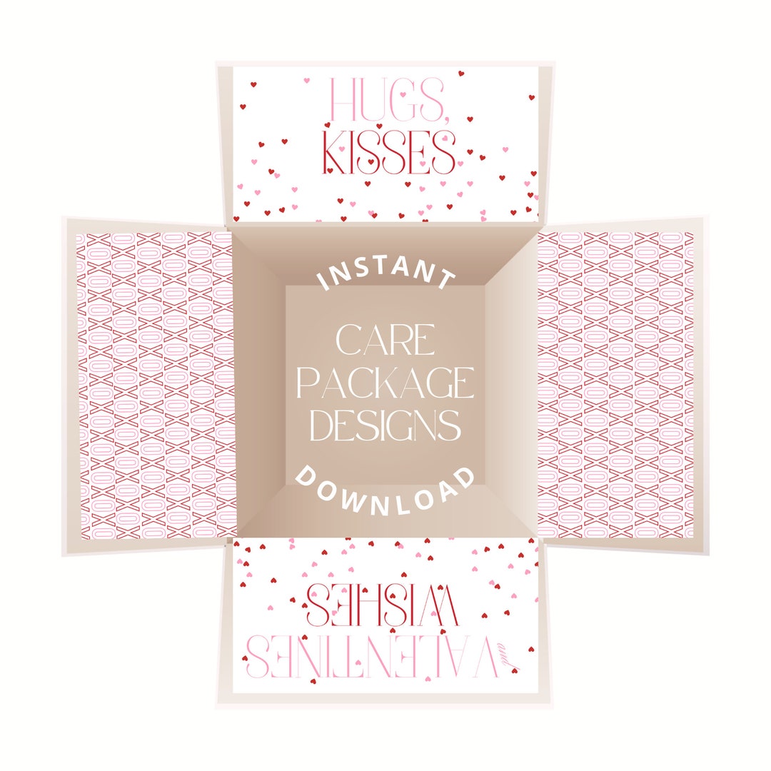 Printable Care Package Design - Hugs Kisses & Valentine Wishes ...
