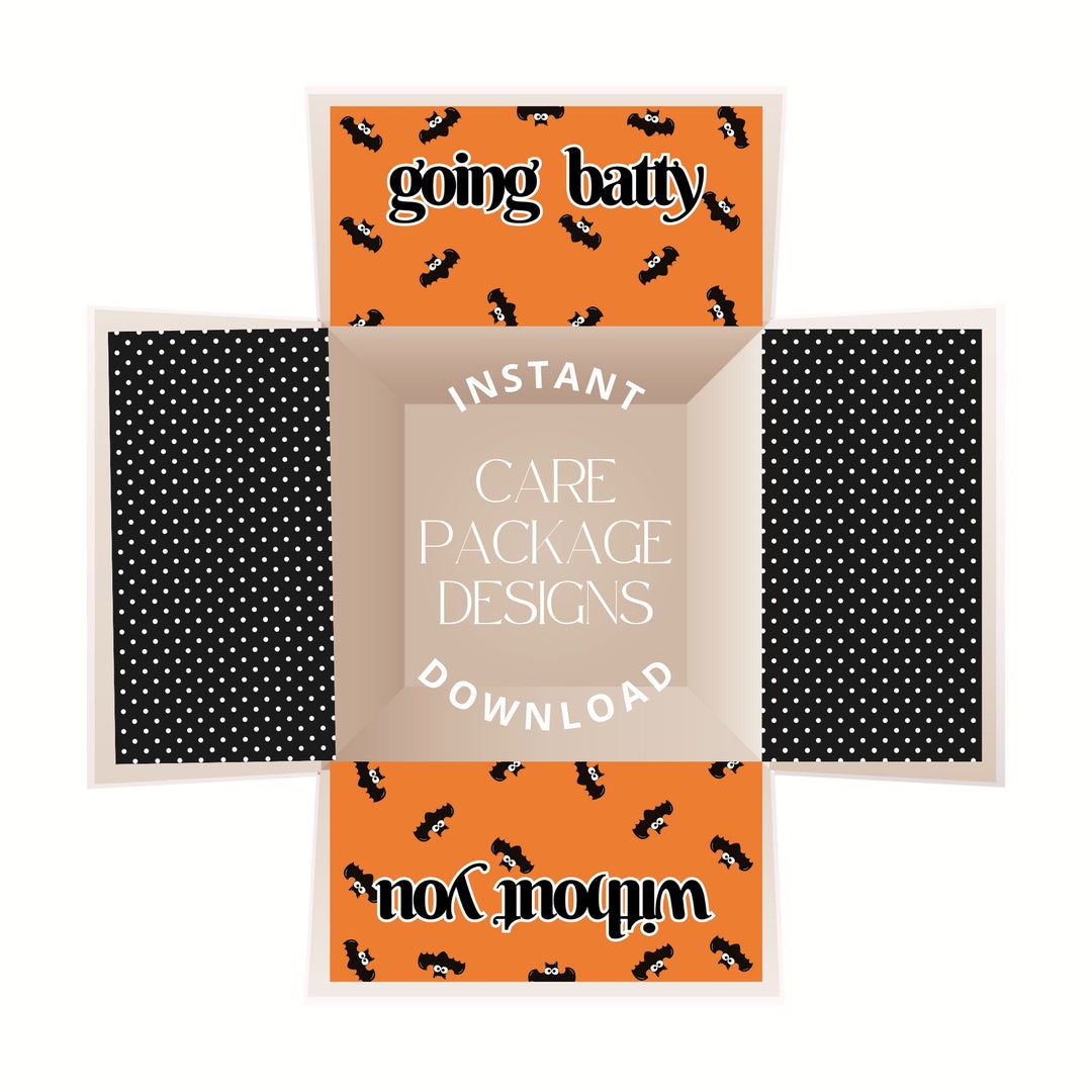 Printable Care Package Design - Going Batty Without You/halloween ...