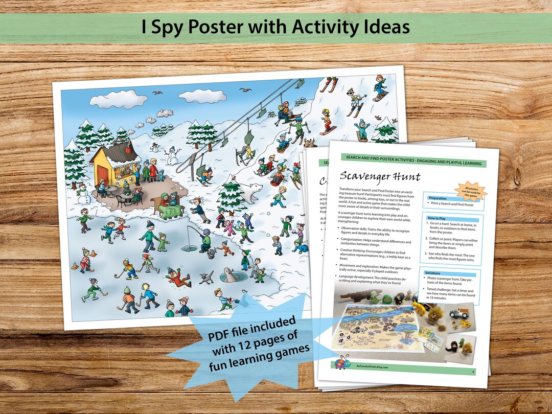 I Spy Winter Activity Poster: Search and Find Game for Kids (digital ...