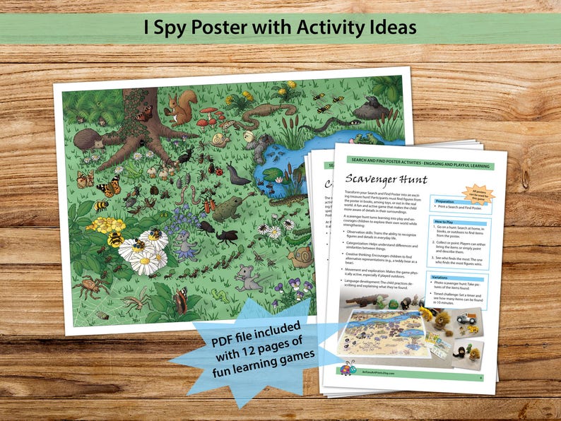 I Spy Bug Poster: Nature Search and Find Activity for Kids (digital ...