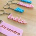 Personalised Keychain/ Name Tag / School Bag Name Tag Keychain 3D ...