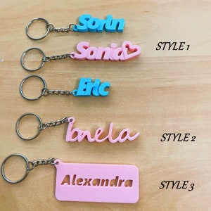 Personalised Keychain/ Name Tag / School Bag Name Tag Keychain 3D ...