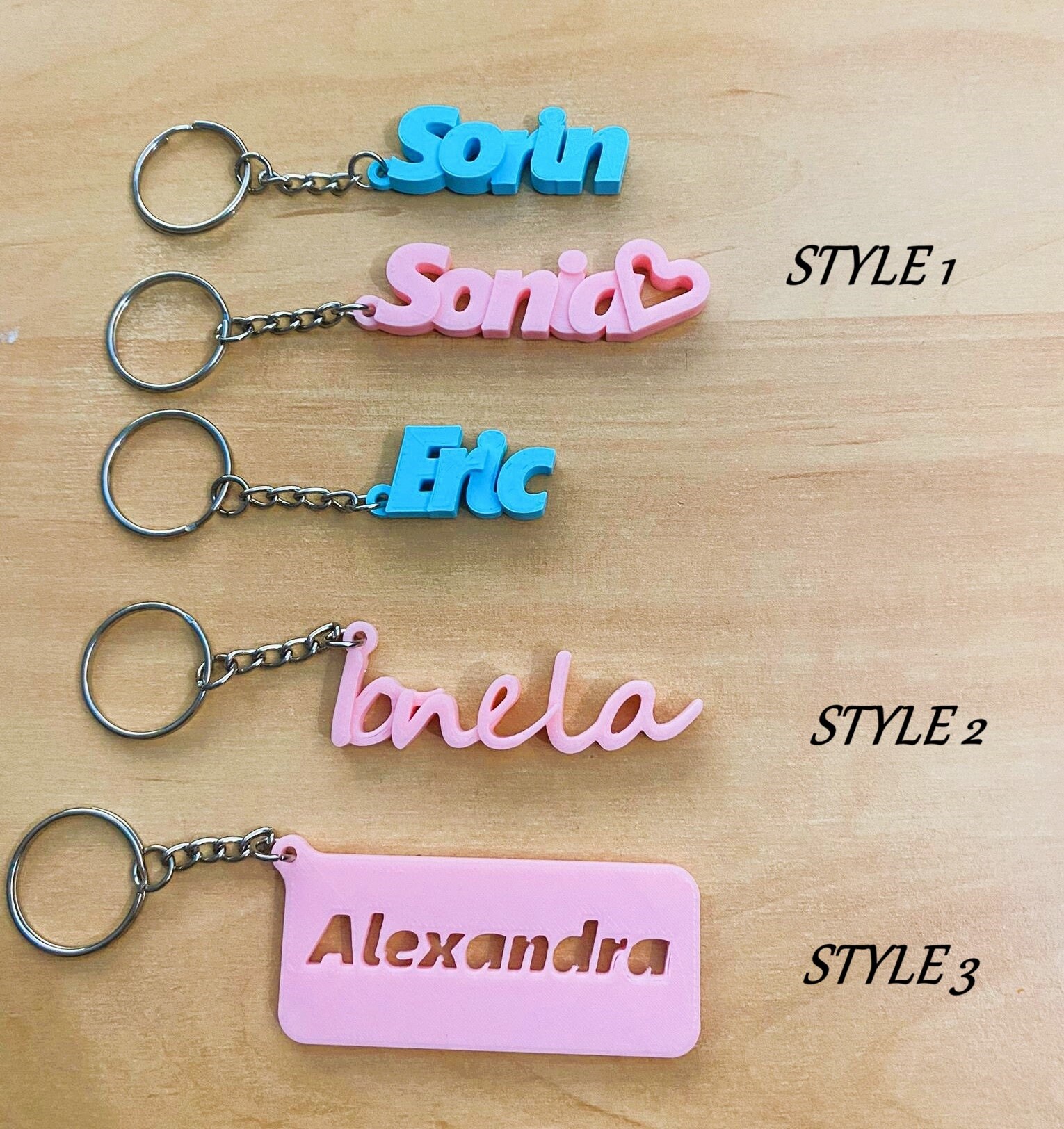 Personalised Keychain/ Name Tag / School Bag Name Tag Keychain 3D ...