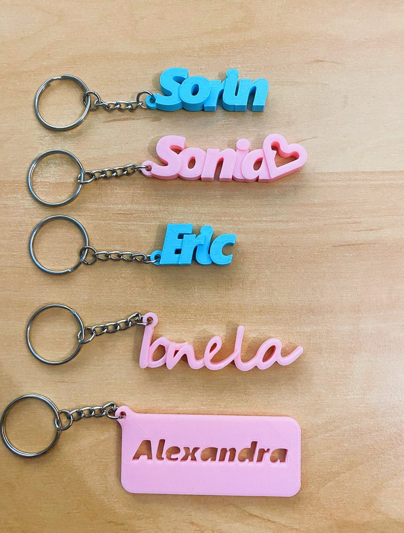 Personalised Keychain/ Name Tag / School Bag Name Tag Keychain 3D ...