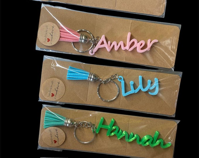 Personalised Keychain/ Name Tag / School Bag Name Tag Keychain 3D ...