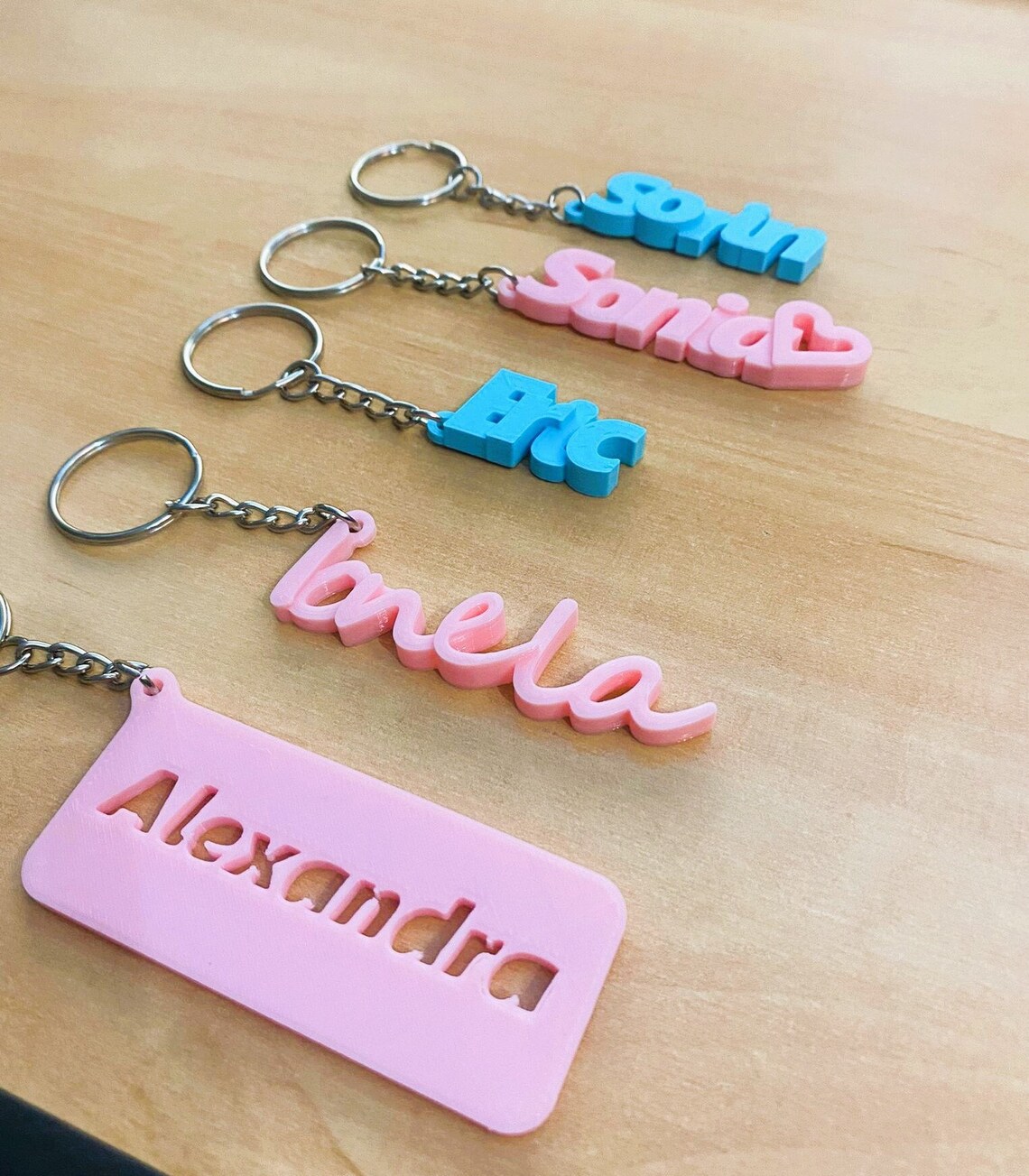 Personalised Keychain/ Name Tag / School Bag Name Tag Keychain 3D ...