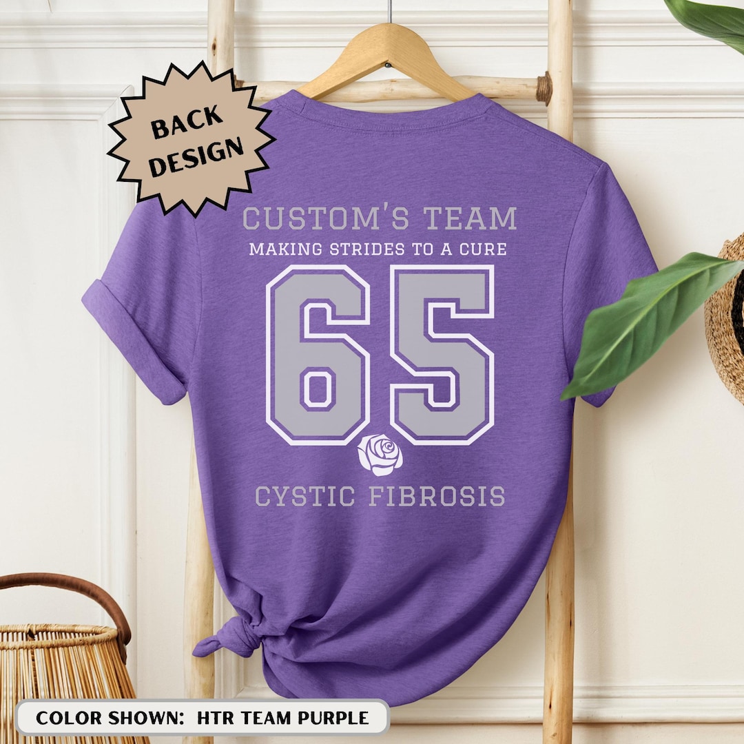 Custom 65 Roses Shirt, Personalized Cystic Fibrosis Tee, CF Awareness ...