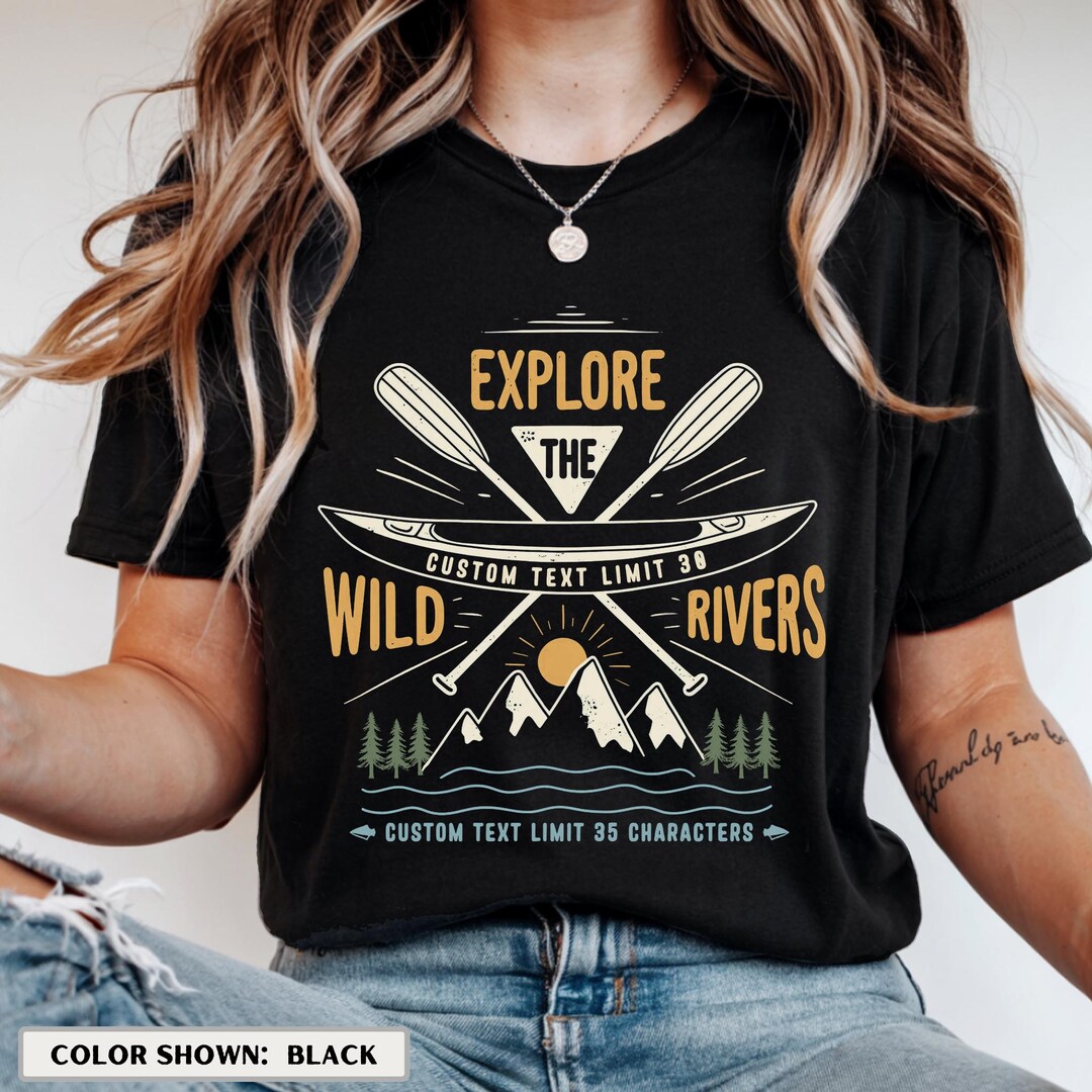Personalized Kayak Canoe Shirt, Custom Outdoor Adventure, River Trip ...