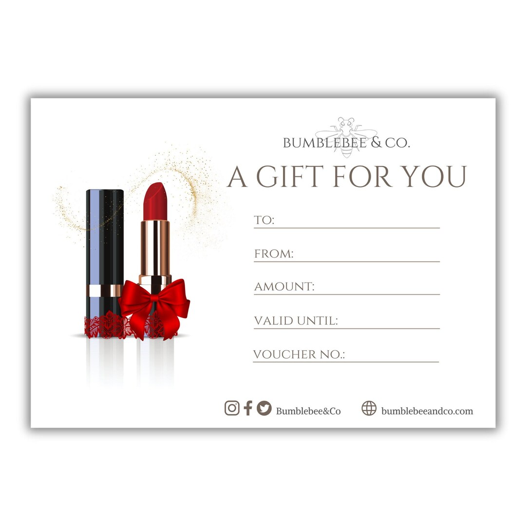 Elegant Gift Voucher Template Minimalist Gift Card Christmas - Etsy