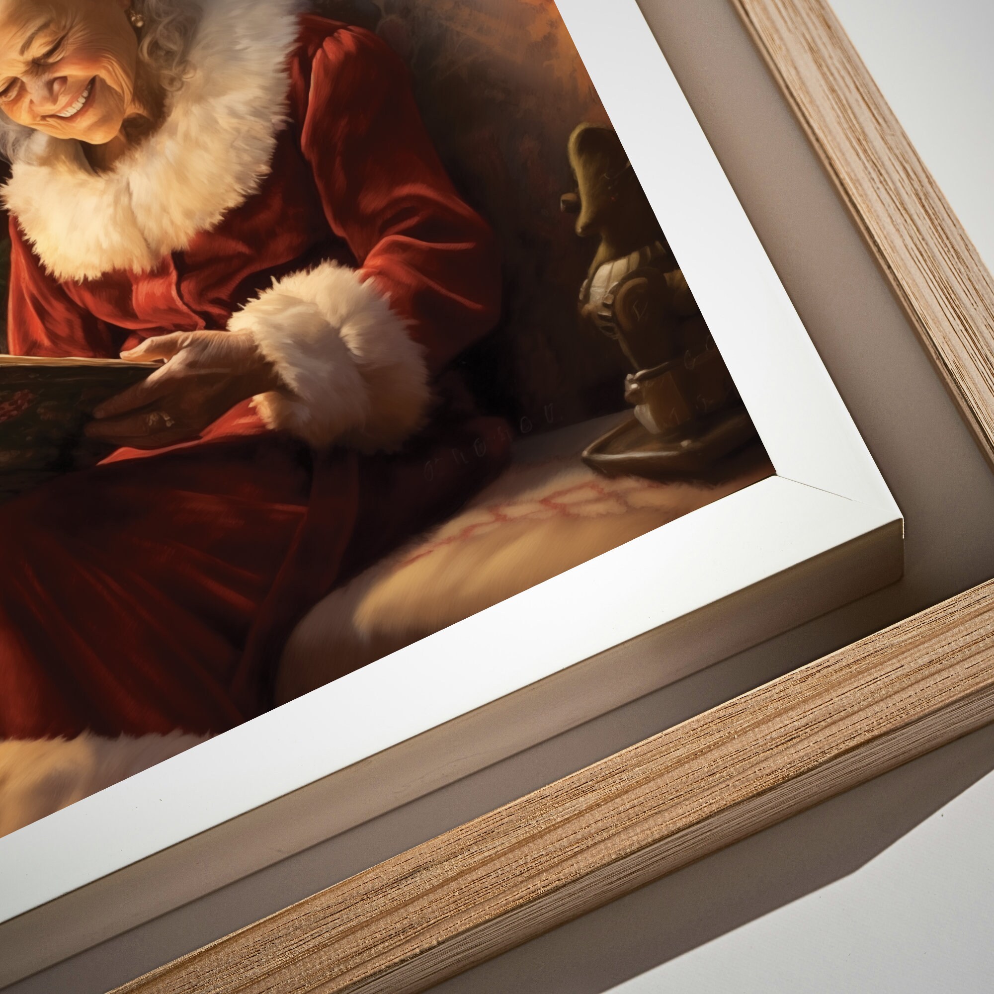 Vintage Christmas Wall Art ,mrs Claus Reading Book Printable,oil ...