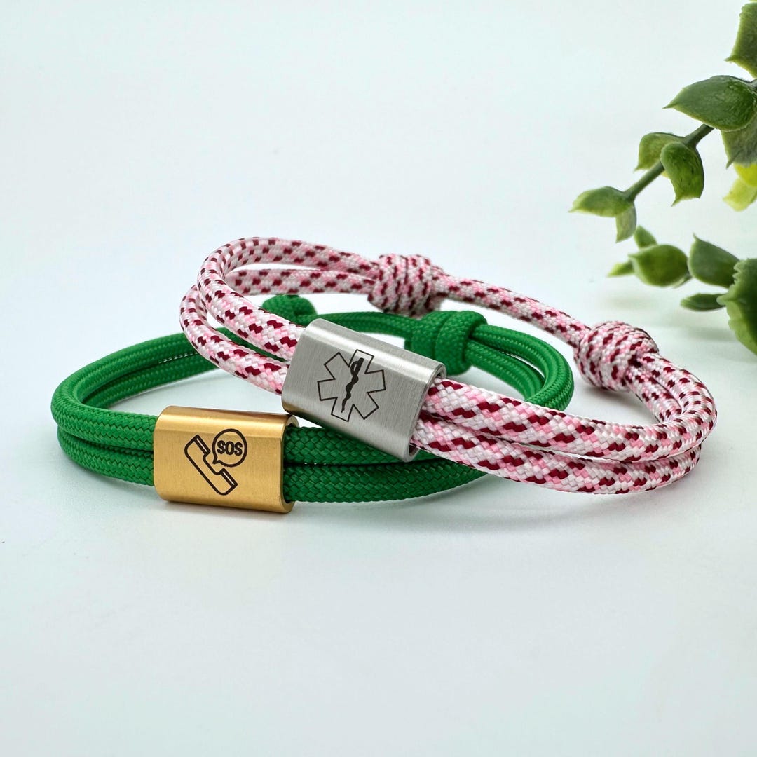 Emergency Bracelet With Contact Details SOS Bracelet With Name ...