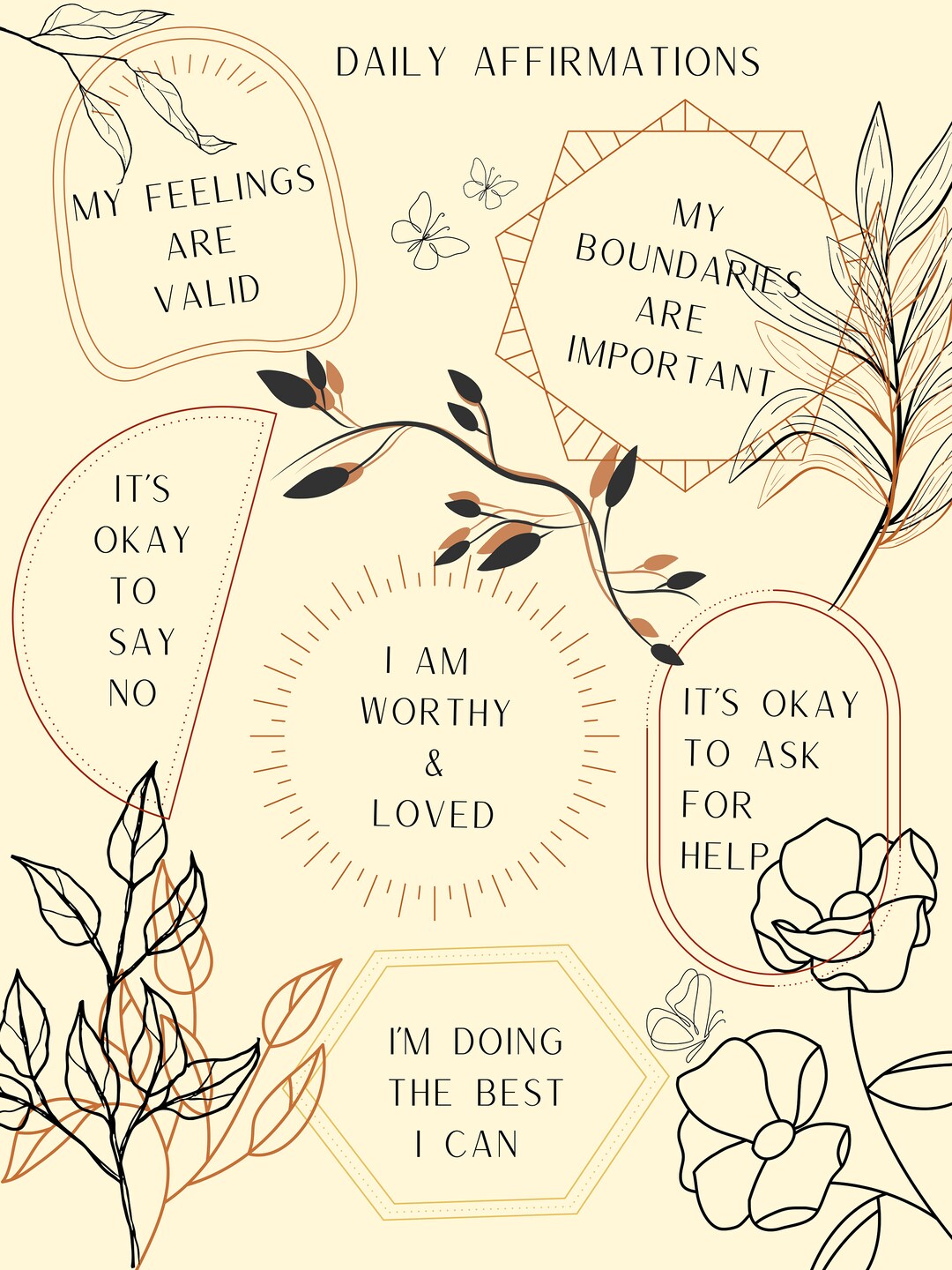 Daily Affirmations Poster - Etsy