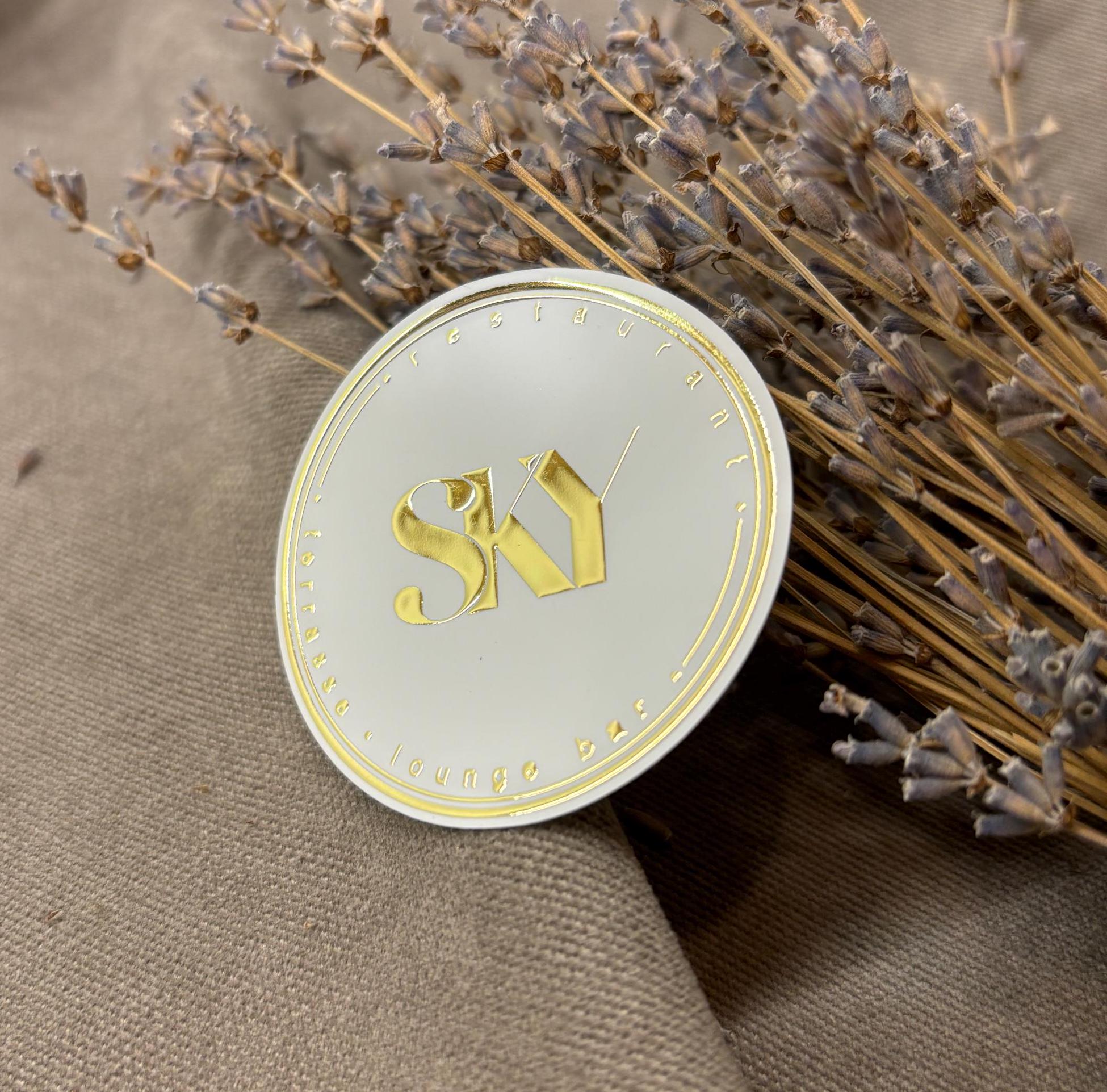 Custom Gold Stickers for Restaurant Invitation Label Gold Foil Printing ...