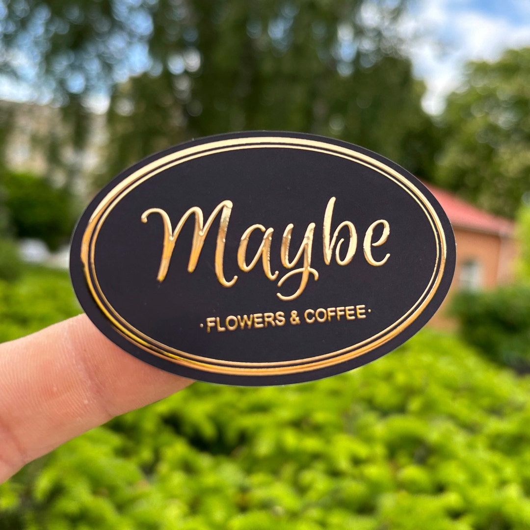 Custom Gold Foil Stickers: Logo Labels, Any Shape, Waterproof Vinyl - Etsy